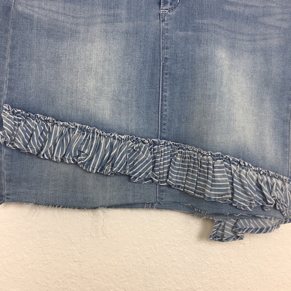 Vintage America | Skirts | Vintage American Blue Women Denim Ruffle ...